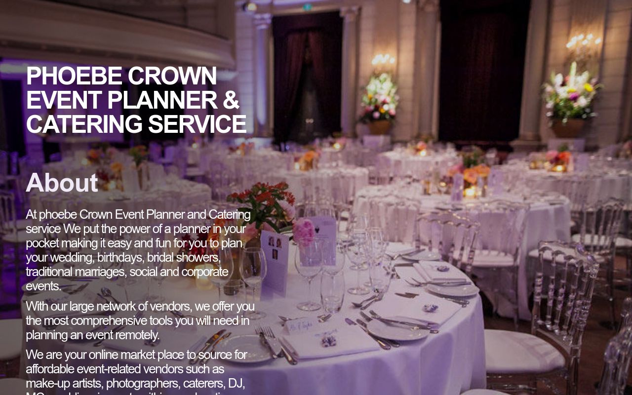 phoebe crown event planner and catering service